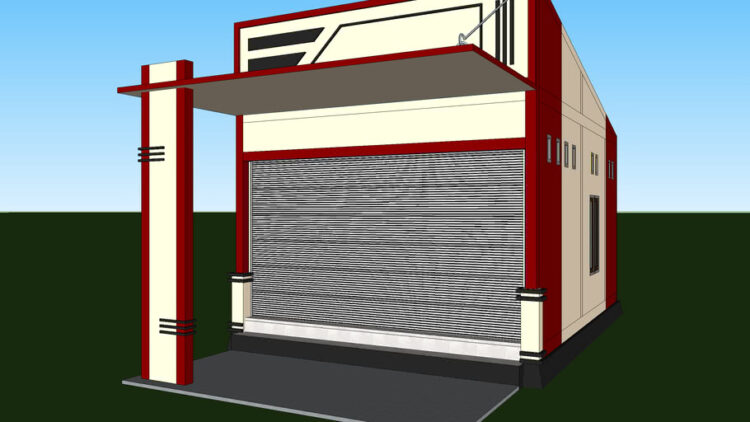 Desain Ruko Minimalis 1 Lantai - Yogyacreative.com